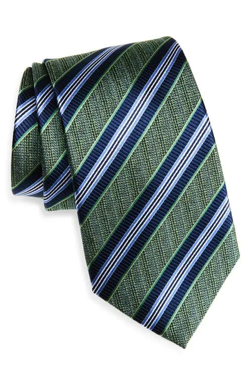 Nordstrom Stripe Silk Jacquard Neck Tie - Green