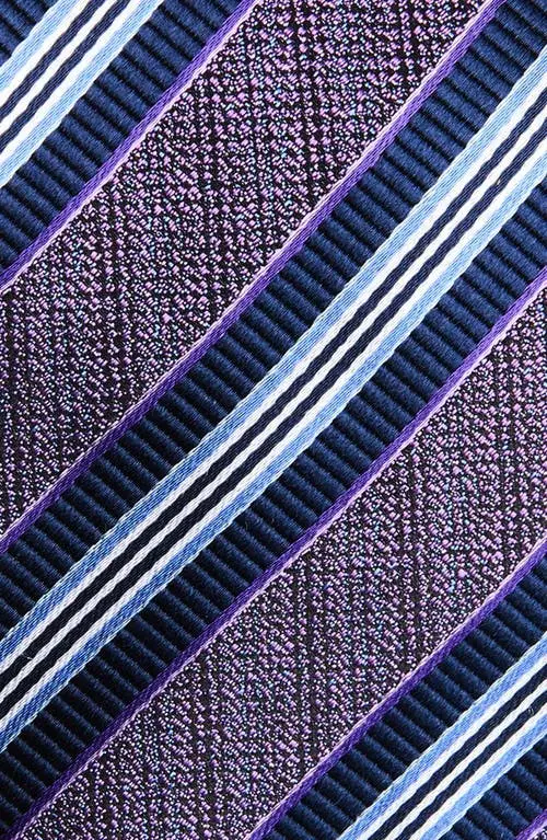 Nordstrom Stripe Silk Jacquard Neck Tie - Purple