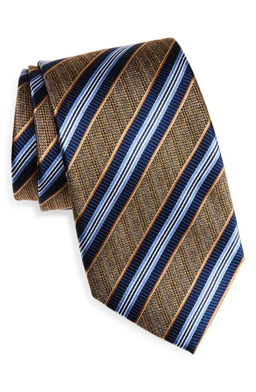 Nordstrom Stripe Silk Jacquard Neck Tie - Yellow