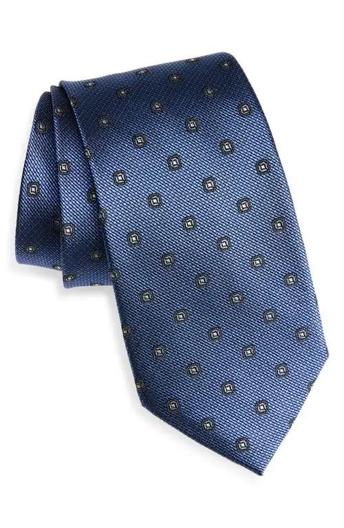 Nordstrom Geometric Silk Jacquard Neck Tie - Light Blue