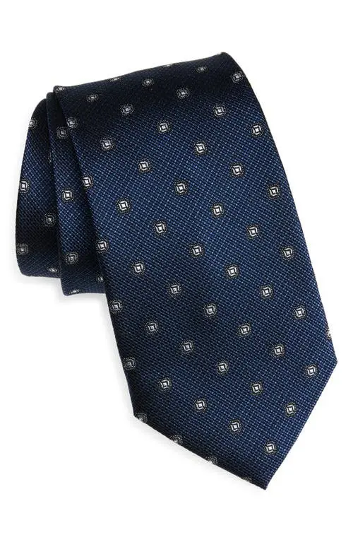 Nordstrom Geometric Silk Jacquard Neck Tie - Navy