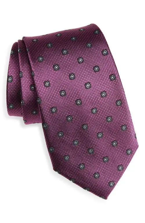 Nordstrom Geometric Silk Jacquard Neck Tie - Pink