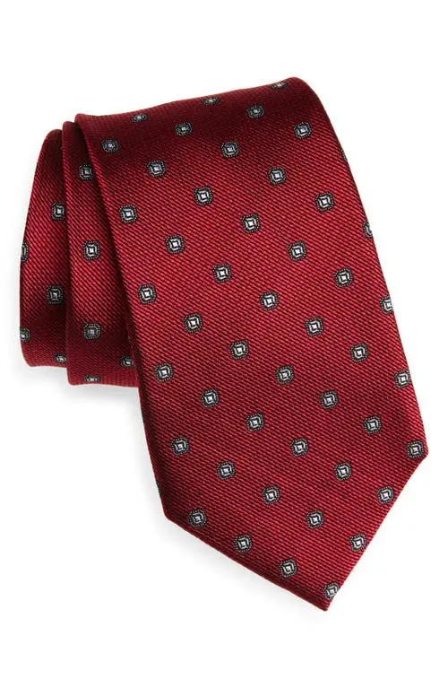 Nordstrom Geometric Silk Jacquard Neck Tie - Red