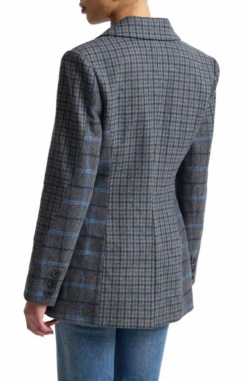 Avec Les Filles Plaid Double Breasted Blazer