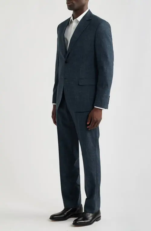 Nordstrom Anders Classic Fit Blue Crosshatch Wool & Linen Suit