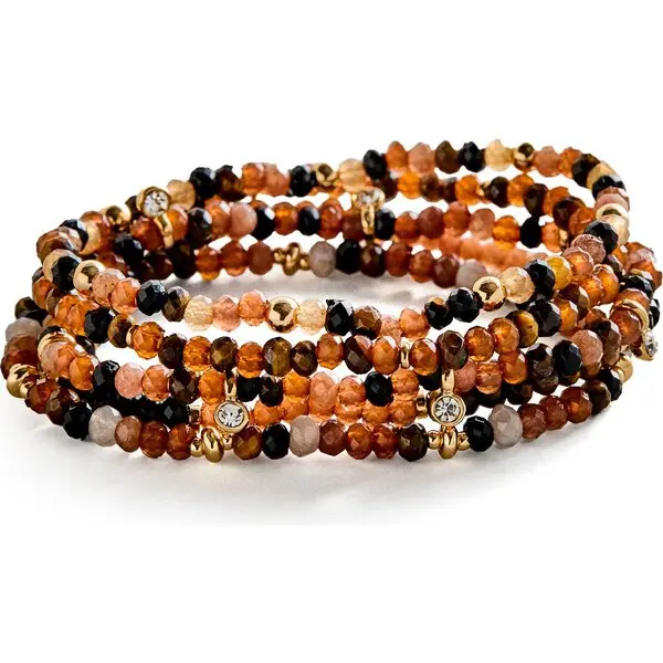 Baublebar Set Of 5 Indya Beaded Stretch Bracelets - Brown