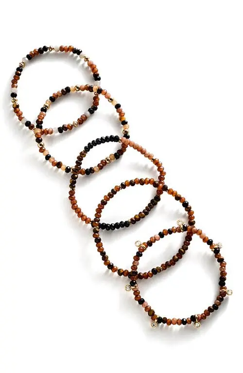 Baublebar Set Of 5 Indya Beaded Stretch Bracelets