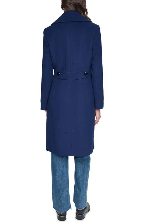 Cole Haan Oversize Collar Wool Blend Coat - Ink