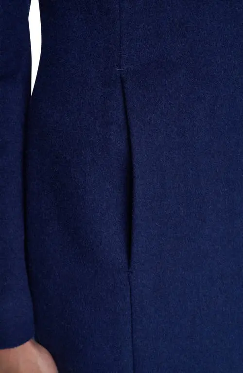 Cole Haan Oversize Collar Wool Blend Coat - Ink