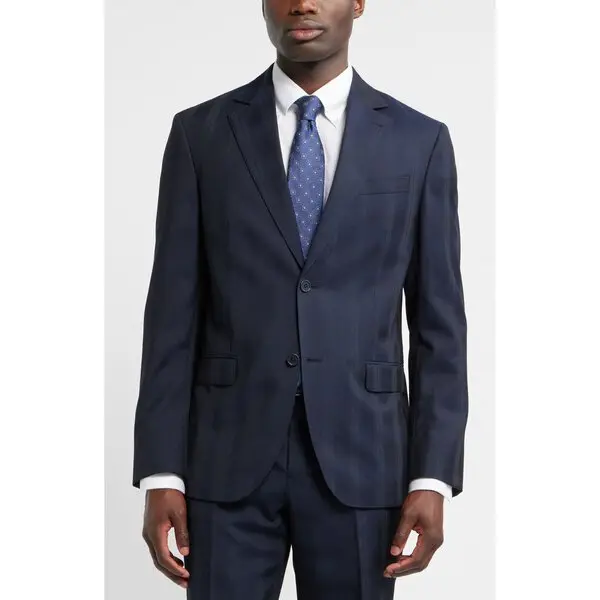 Nordstrom Anders Classic Fit Virgin Wool Suit - Navy Shadow Plaid