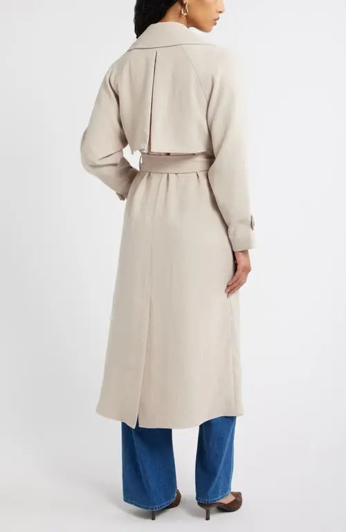 OPEN EDIT The Curator Oversize Trench Coat - Grey Feather