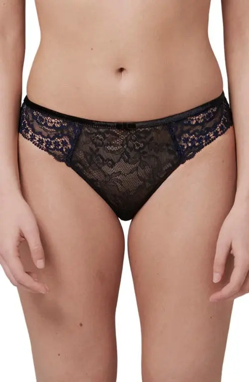 Simone Perele Scenario Lace Front Bikini Briefs - Black