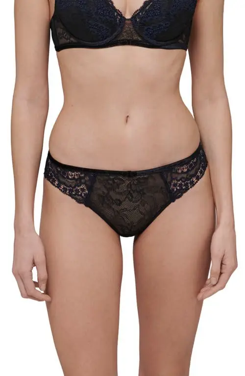 Simone Perele Scenario Lace Front Bikini Briefs - Black