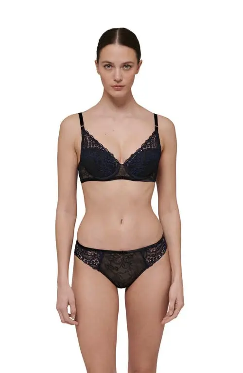 Simone Perele Scenario Lace Front Bikini Briefs - Black