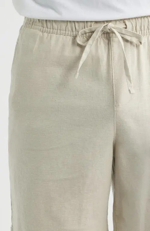 OPEN EDIT Linen Blend Shorts - Beige Birch