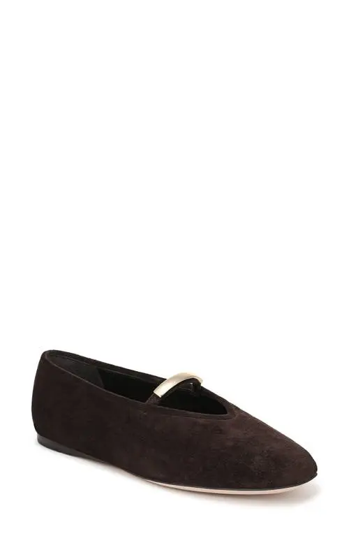 FAVORITE DAUGHTER Maddie Mary Jane Ballet Flat - Coffee Suede
