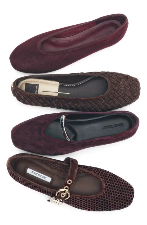 FAVORITE DAUGHTER Maddie Mary Jane Ballet Flat - Coffee Suede
