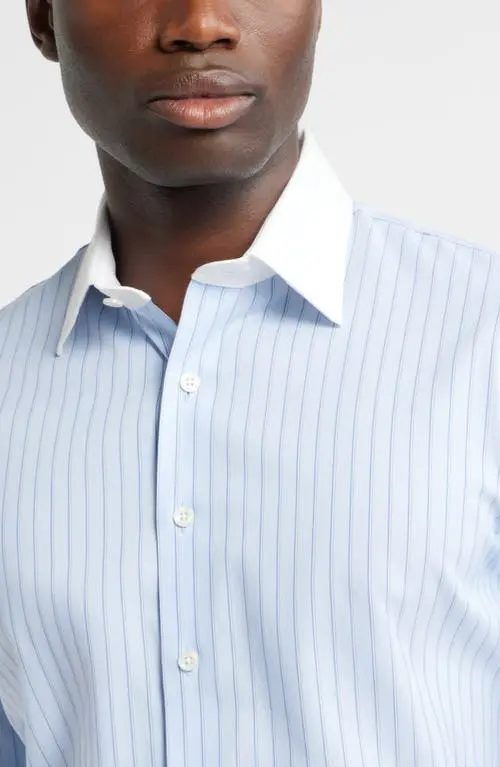 Nordstrom Trim Fit Stripe Premium Performance Twill Dress Shirt