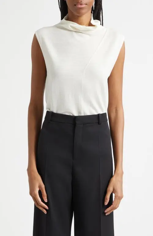 REISS Honey Cowl Neck Sleeveless Wool Sweater - Cream