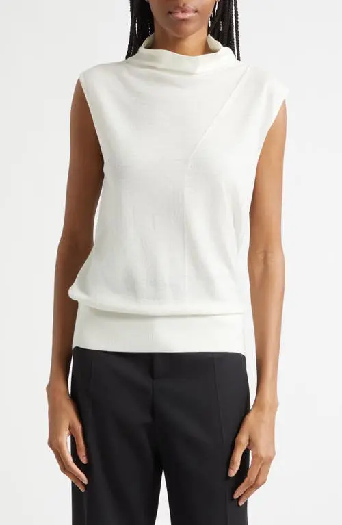 REISS Honey Cowl Neck Sleeveless Wool Sweater - Cream