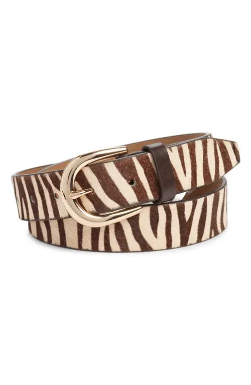 Nordstrom Genuine Calf Hair Belt With Animal Print - Ziger