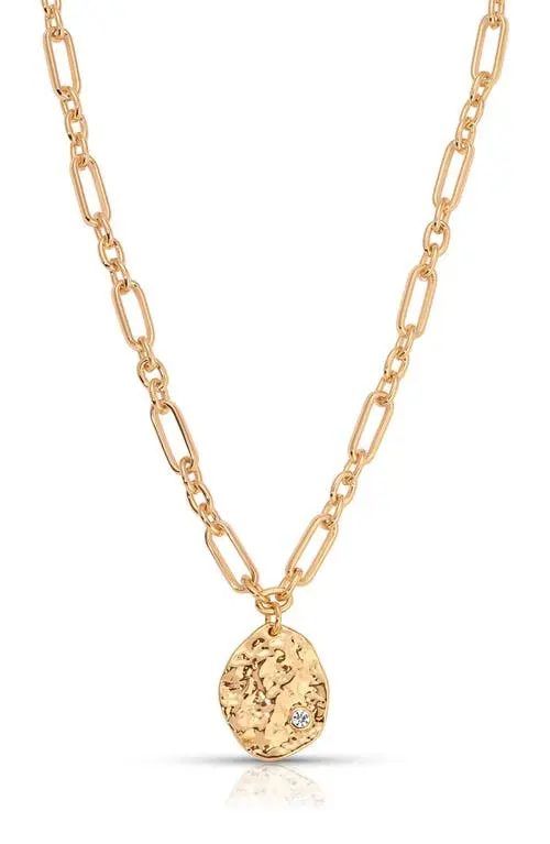 Ettika Textured Pendant Necklace - Gold