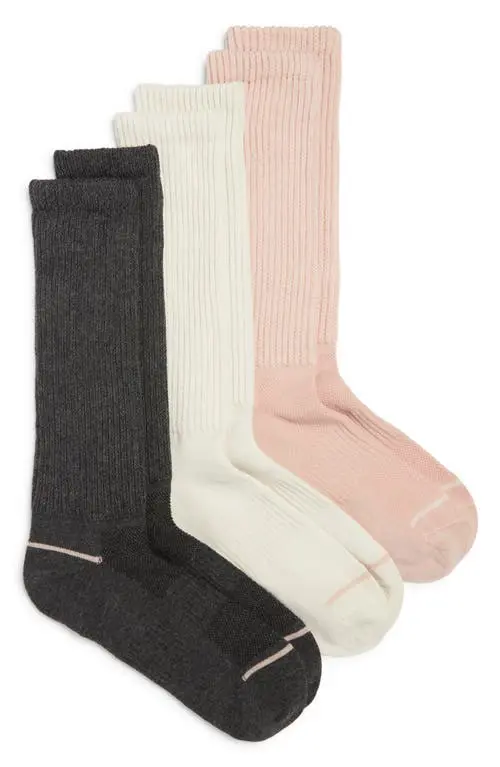 Nordstrom Athleisure Slouch Crew Socks, Assorted 3-pack - Pink Multi Pk