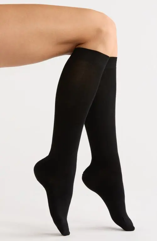 Nordstrom Assorted 2-pack Everyday Flat Knit Knee High Socks - Black