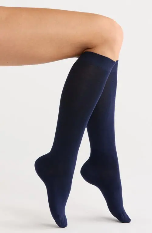 Nordstrom Assorted 2-pack Everyday Flat Knit Knee High Socks - Navy Multi Pk