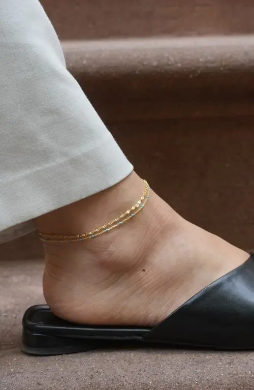 Argento Vivo Layered Turquoise Beaded Anklet