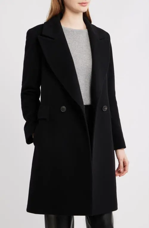 Fleurette Cara Loro Piana Cashmere & Wool Peak Lapel Coat