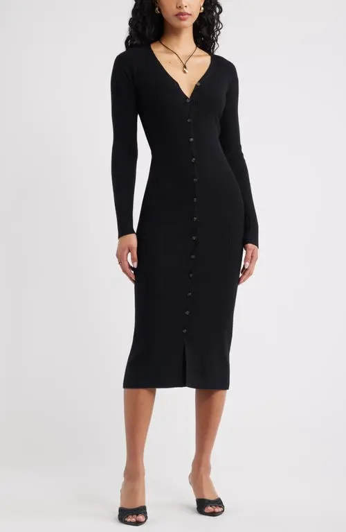 OPEN EDIT Convertible Cardigan Dress - Black