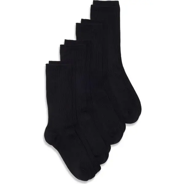 Nordstrom Assorted 4-pack Everyday Rib Crew Socks - Black