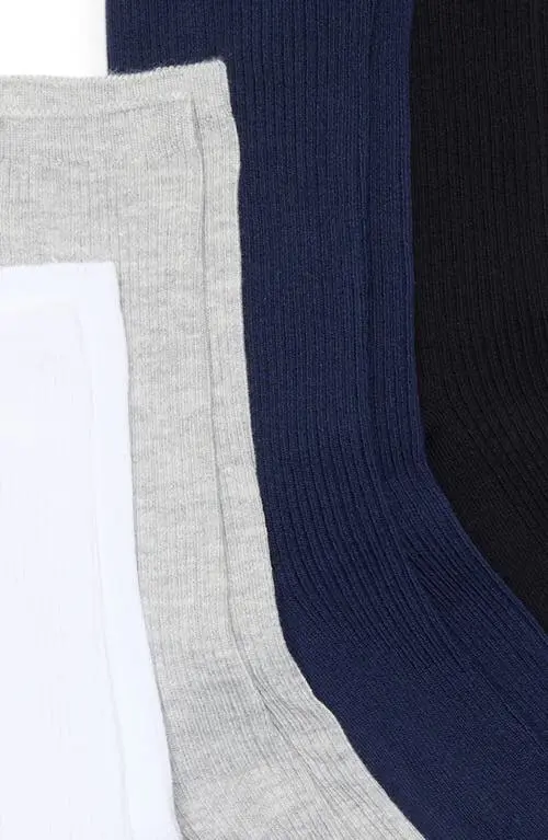 Nordstrom Assorted 4-pack Everyday Rib Crew Socks - Navy Multi Pk