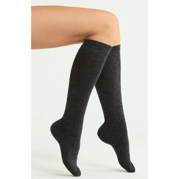 Nordstrom Assorted 2-pack Merino Wool Blend Knee High Socks - Grey Heather Multi Pack