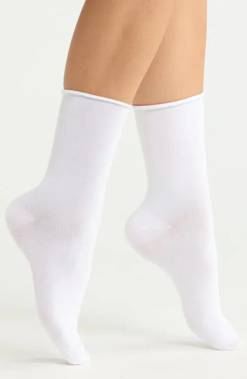 Nordstrom Assorted 4-pack Roll Top Crew Socks - White