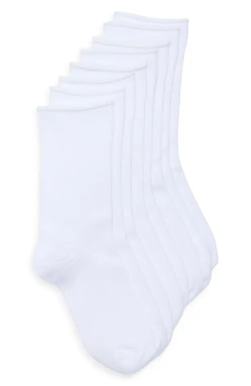 Nordstrom Assorted 4-pack Roll Top Crew Socks - White