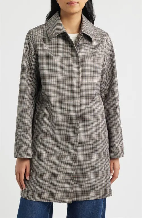 Sam Edelman Fly Front Longline Rain Jacket - Check