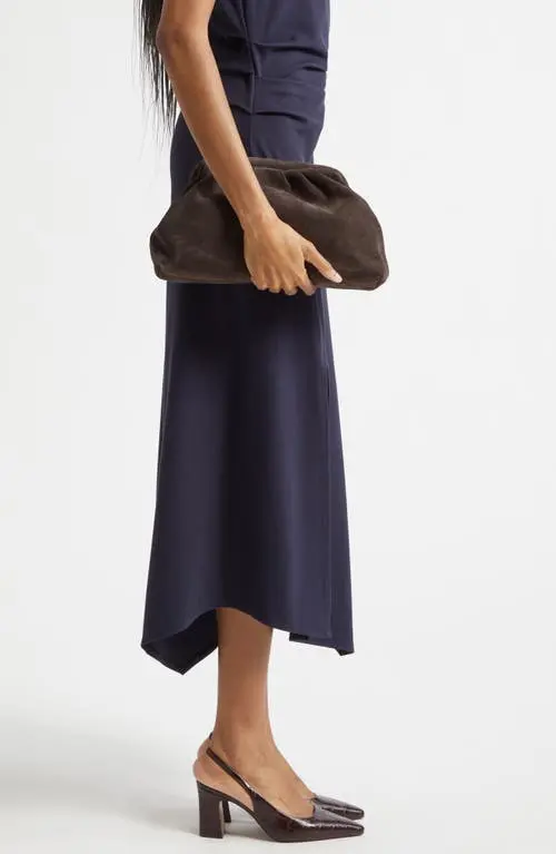 REISS Large Mia Suede Frame Clutch