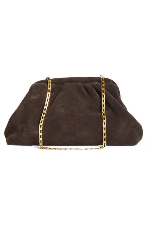 REISS Large Mia Suede Frame Clutch