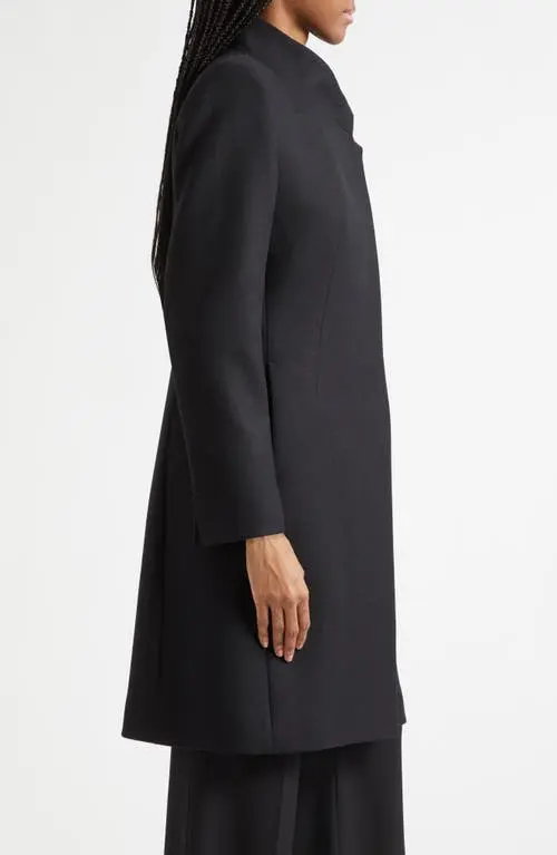 REISS Max Wrapover Wool Blend Coat - Black