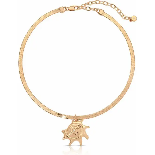 Ettika Mermaid Cove Conch Pendant Necklace - Gold