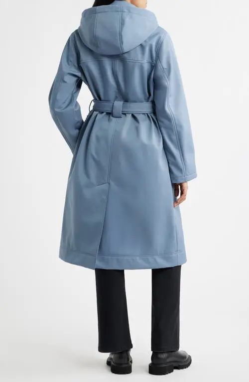 Bernardo Belted Hooded Raincoat - Flint Stone