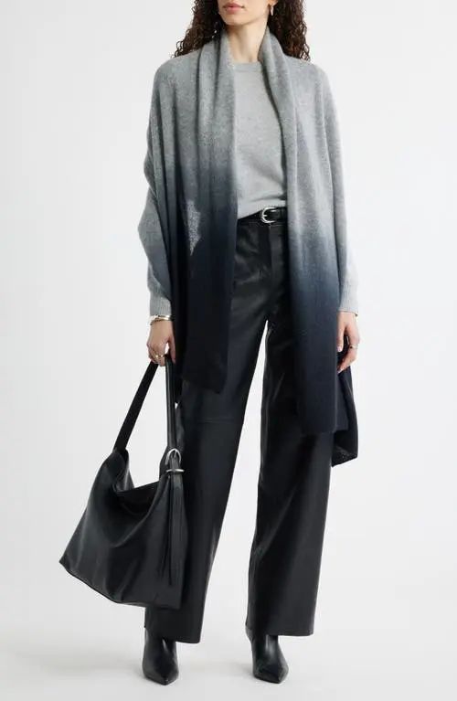 Nordstrom Ombré Cashmere Wrap - Black- Grey