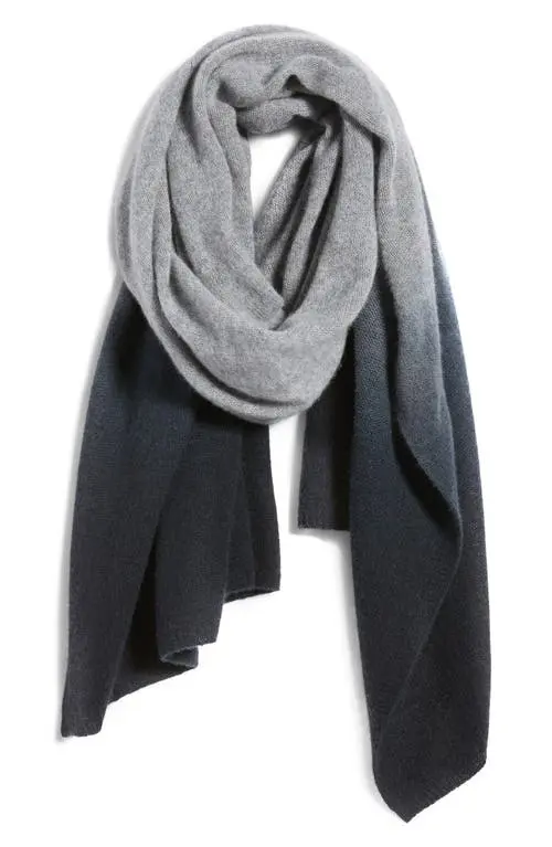 Nordstrom Ombré Cashmere Wrap - Black- Grey