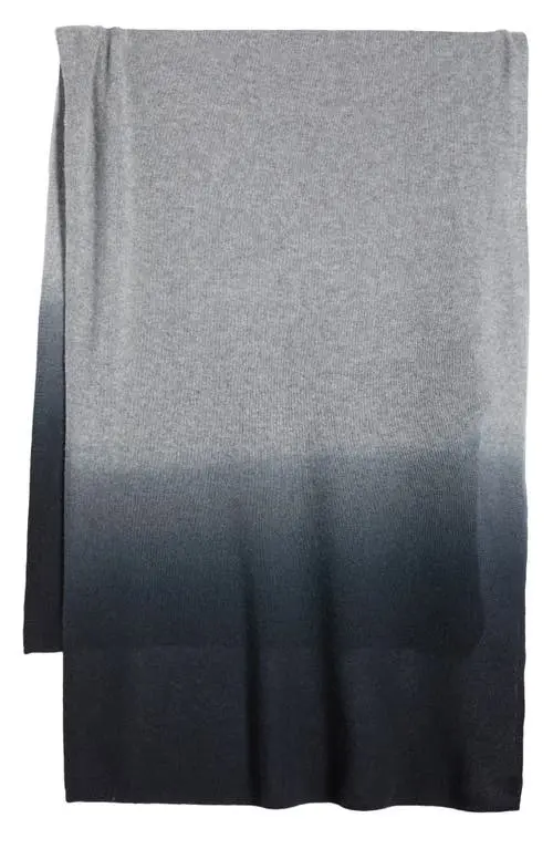 Nordstrom Ombré Cashmere Wrap - Black- Grey