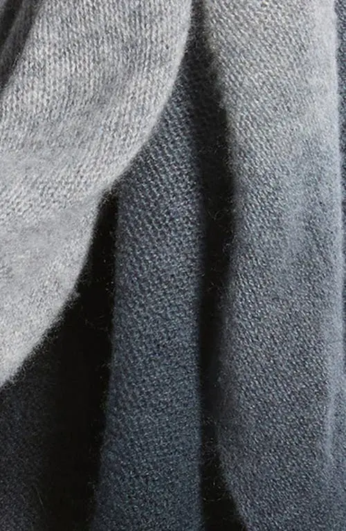 Nordstrom Ombré Cashmere Wrap - Black- Grey