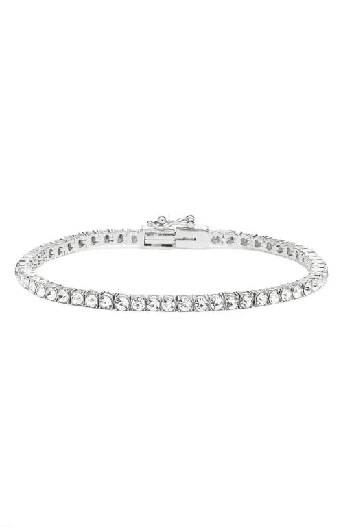 Nordstrom Cubic Zirconia Tennis Bracelet - Clear- Silver