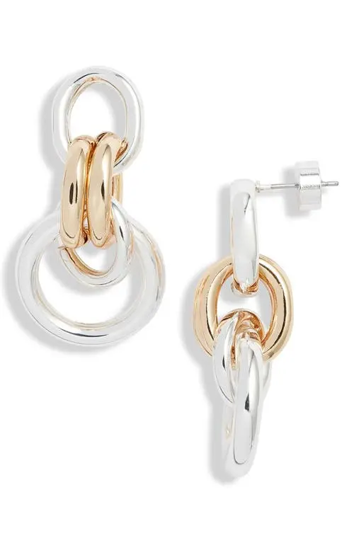 Nordstrom Double Circle Front Hoop Earrings - Gold- Silver