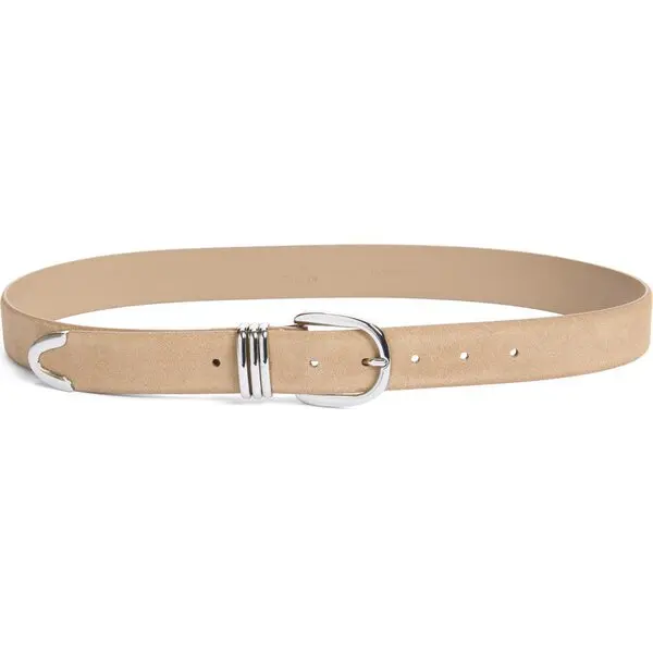 Nordstrom Janae Suede Belt - Taupe- Silver